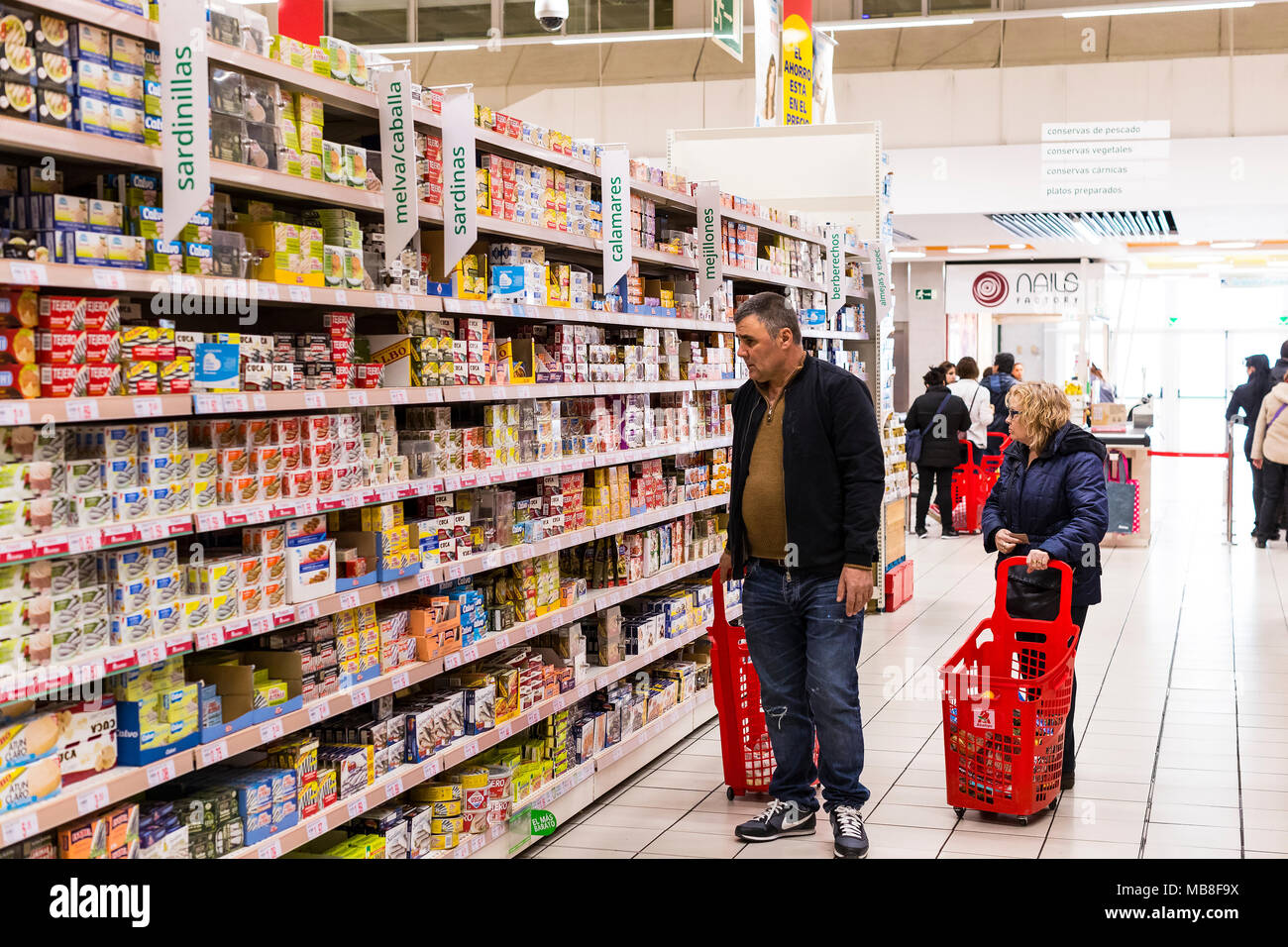 Auchan Supermarket Shopping Trolleys High Resolution Stock Photography ...