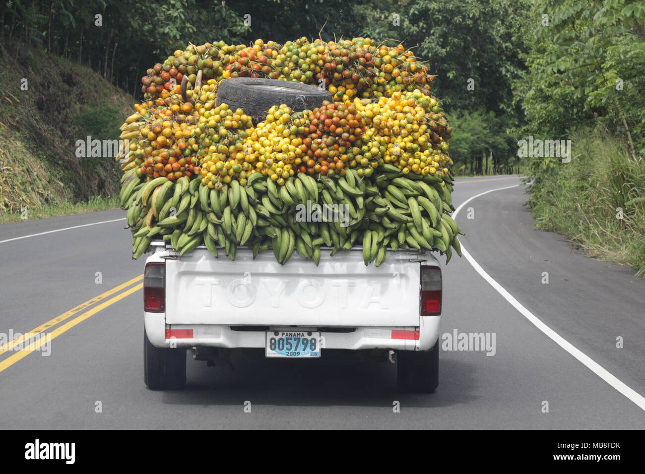 Truck filled with plantain and several veggies Stock Photo - Alamy