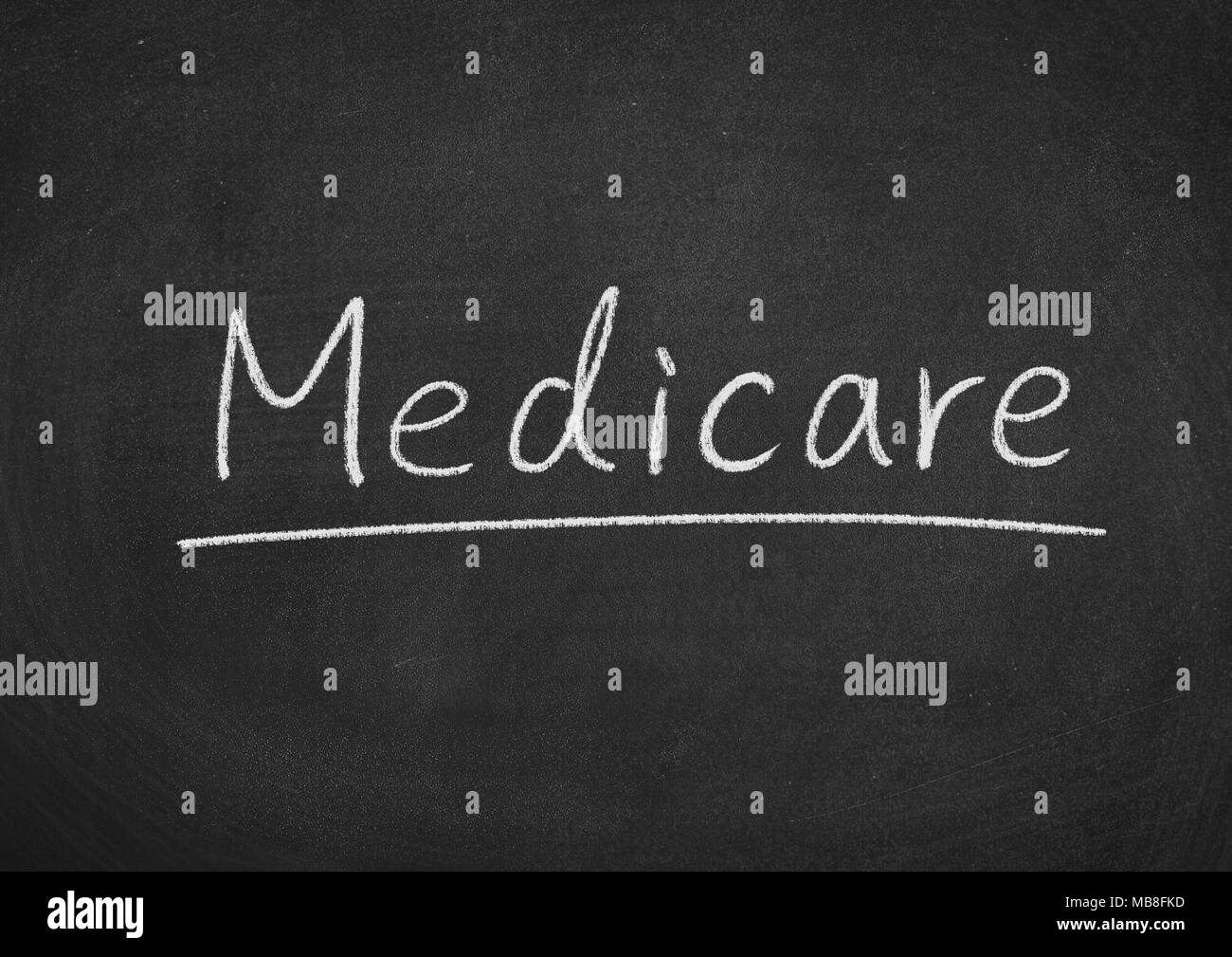 medicare concept word on a blackboard background Stock Photo - Alamy