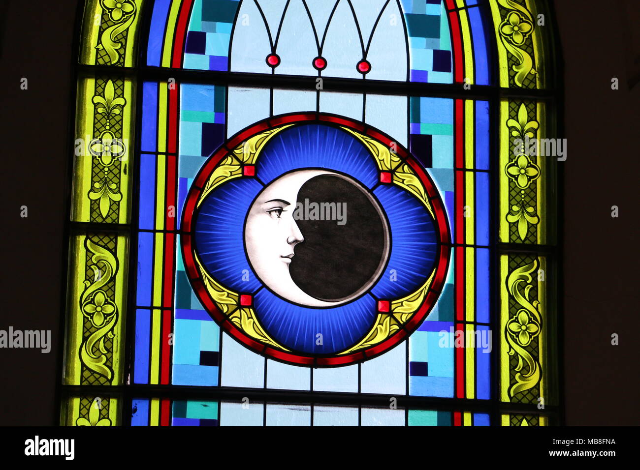 Moon stained glass Stock Photo - Alamy
