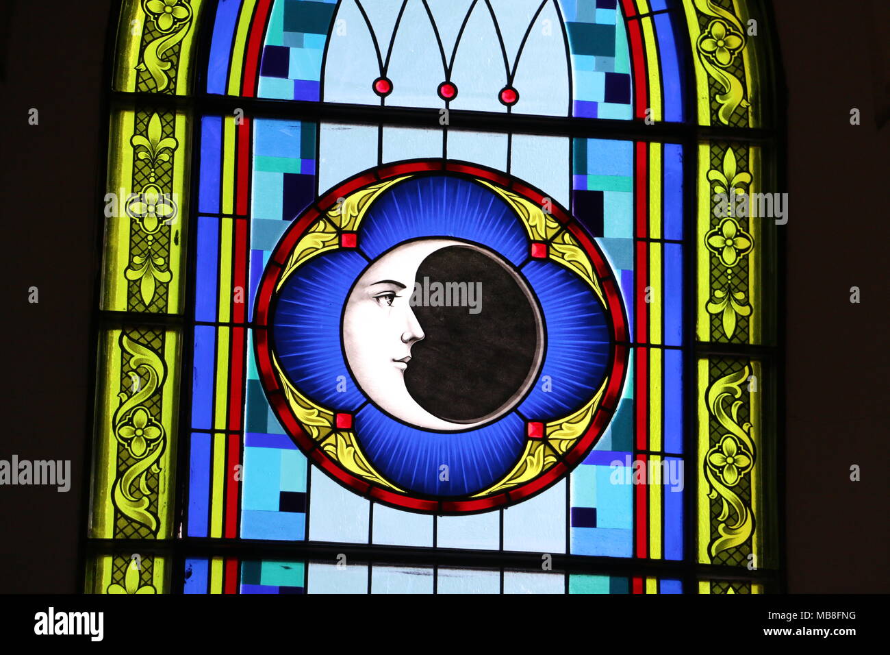 Moon stained glass Stock Photo - Alamy