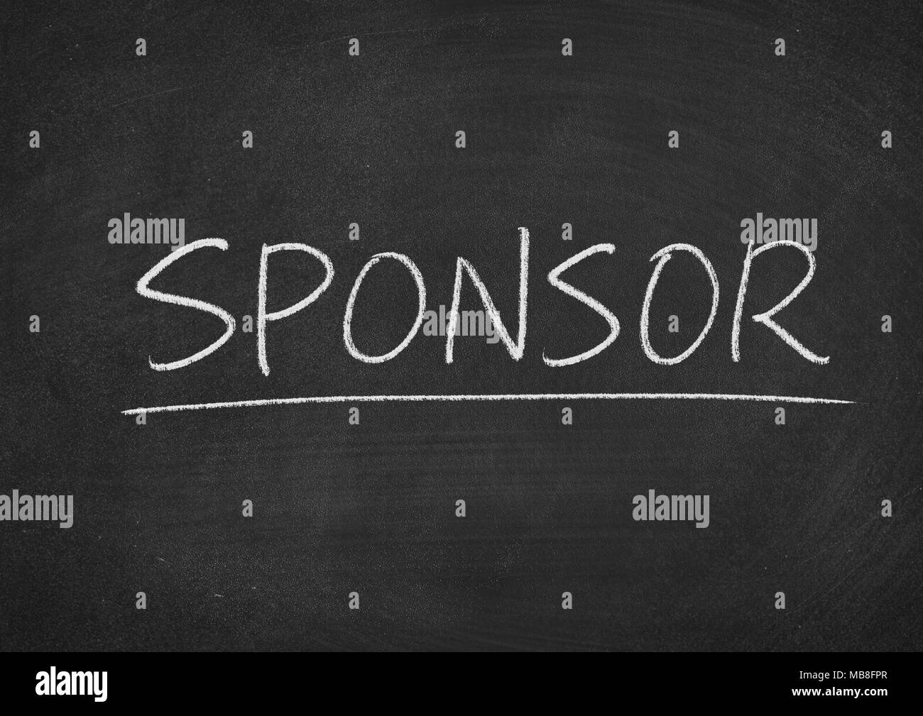 sponsor concept word on a blackboard background Stock Photo - Alamy