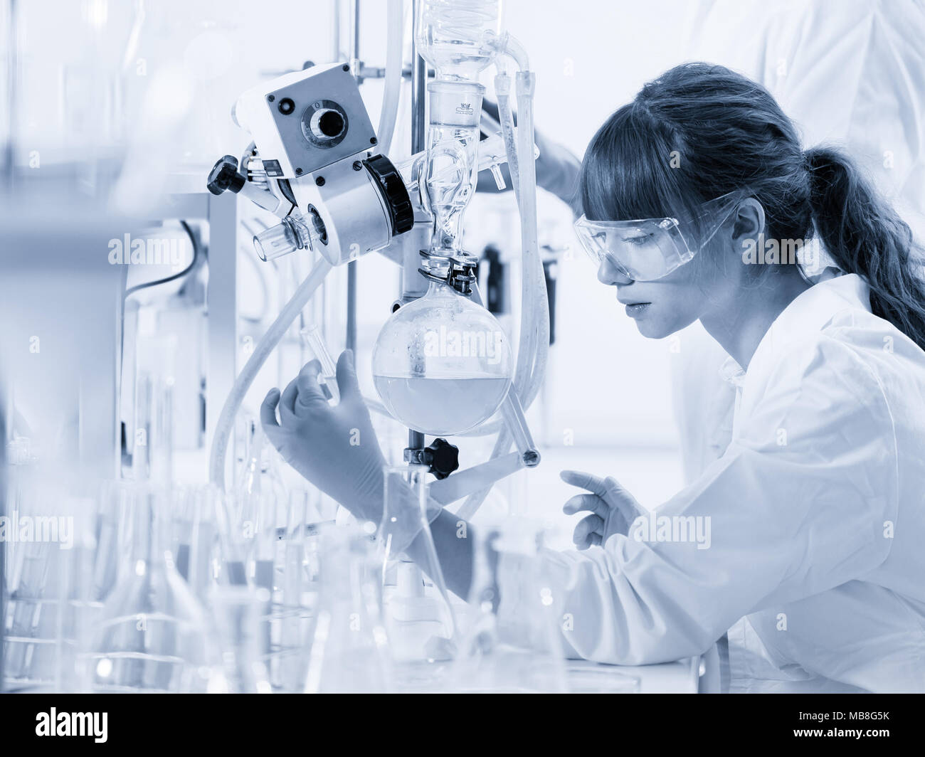 Young female chemists researching in life science laboratory Stock ...