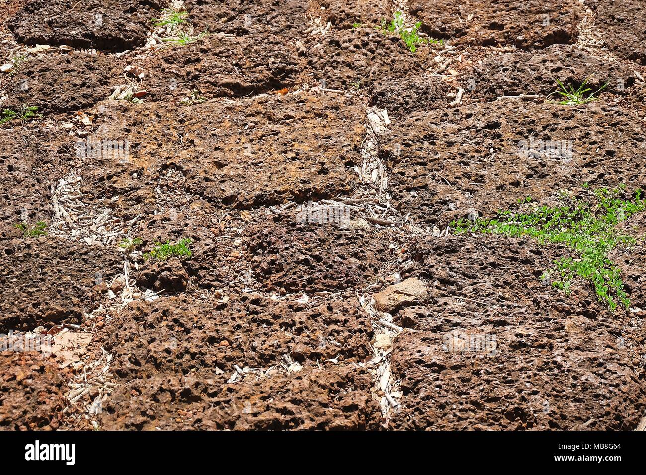 Background Textured of Red Laterite Brick Stones Floor. Laterite Is A ...