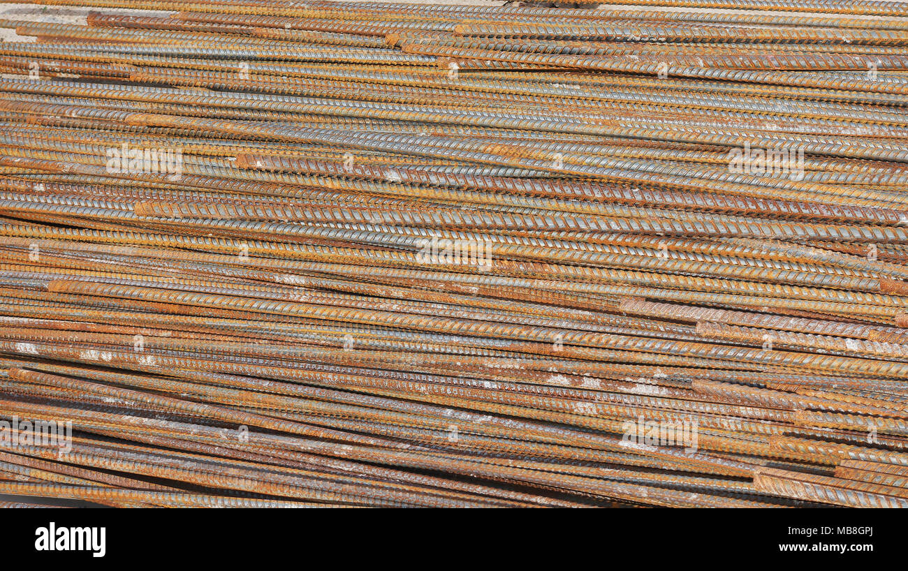 Rusty rebar waiting for construction Stock Photo - Alamy