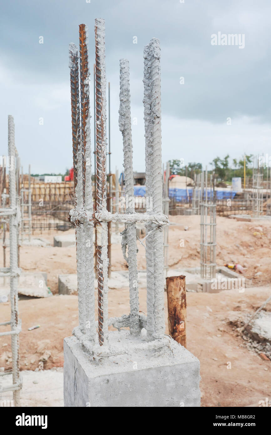 Rebar for column at construction site Stock Photo - Alamy