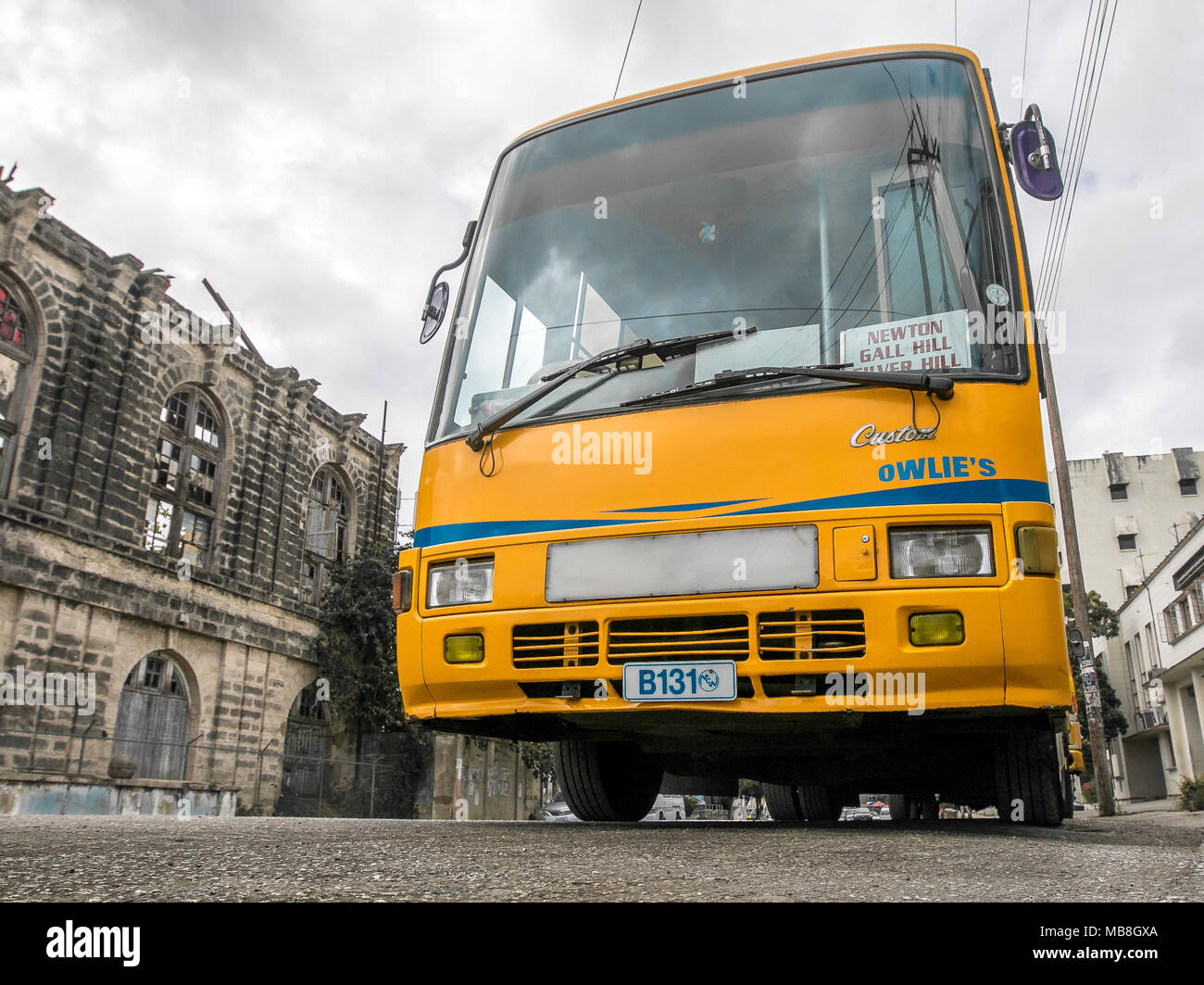Public bus in Bridgetown, Barbados Stock Photo - Alamy