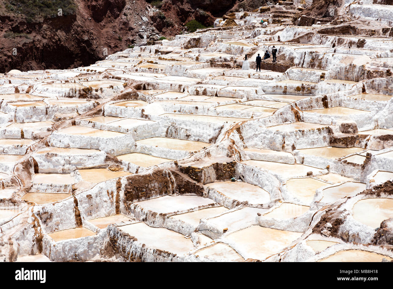 The salt evaporation pond at Maras (Salinas de Maras) near Cusco, Peru ...