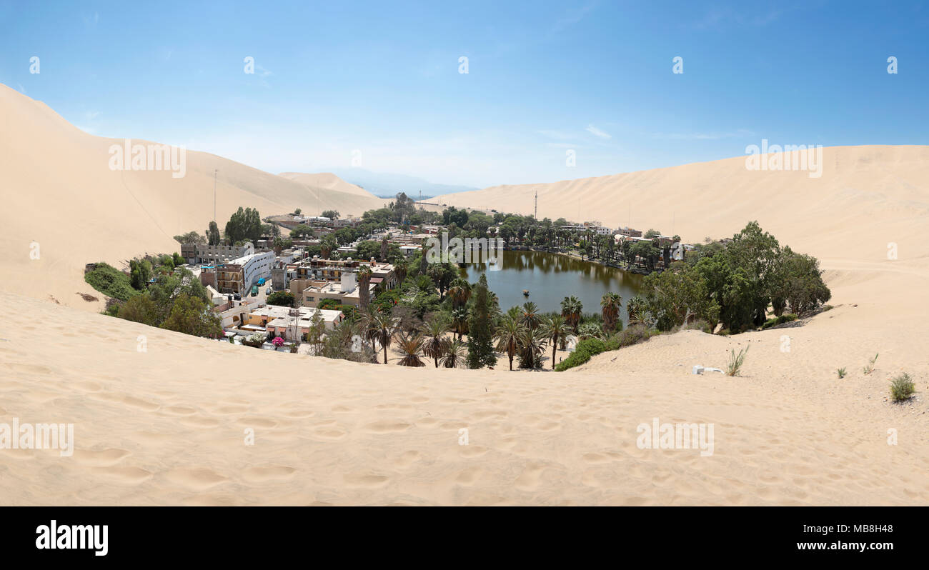 Huacachina, a beautiful Peruvian oasis located in Ica - Peru Stock ...