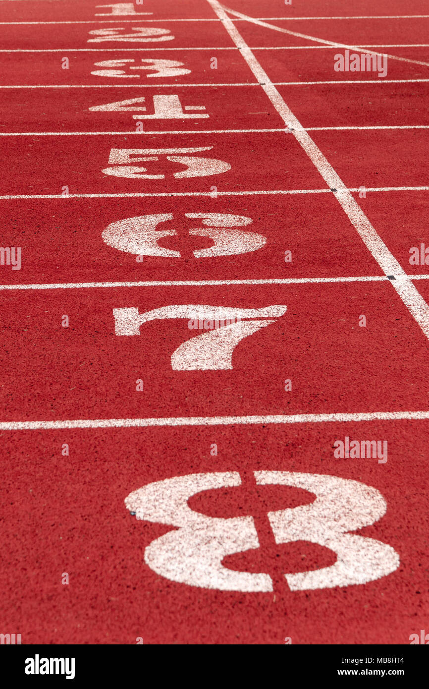 The numbers on the track Stock Photo - Alamy