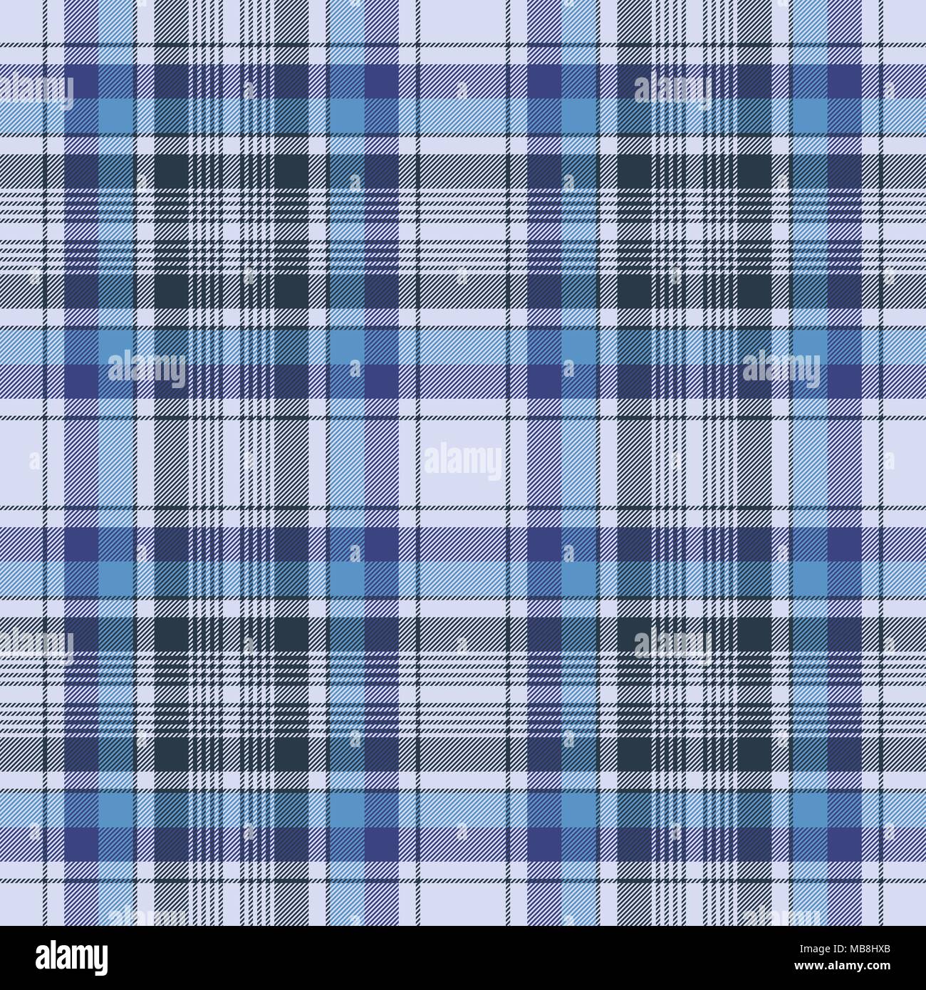 Blue tartan check plaid fabric seamless pattern. Vector illustration ...