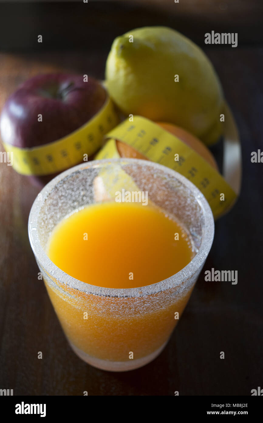 weith loss with fruit and dietetic drinks Stock Photo - Alamy