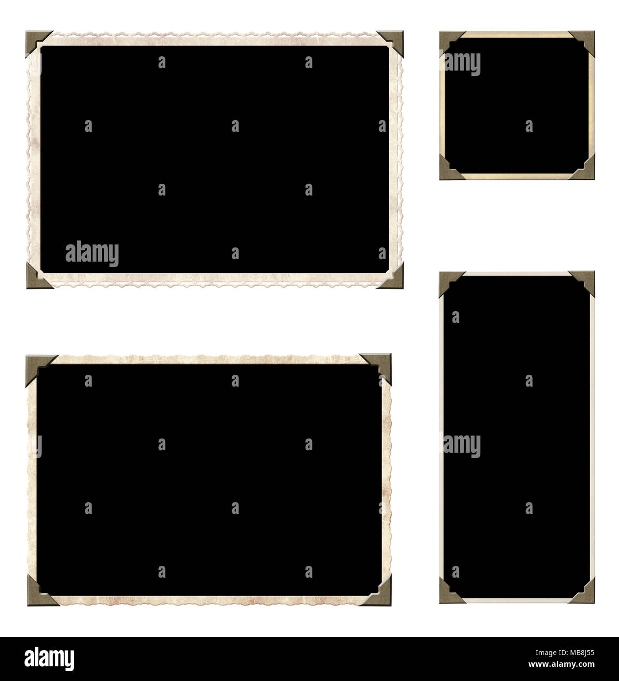 Collection of vintage elements for scrapbooking. Retro photos with ...