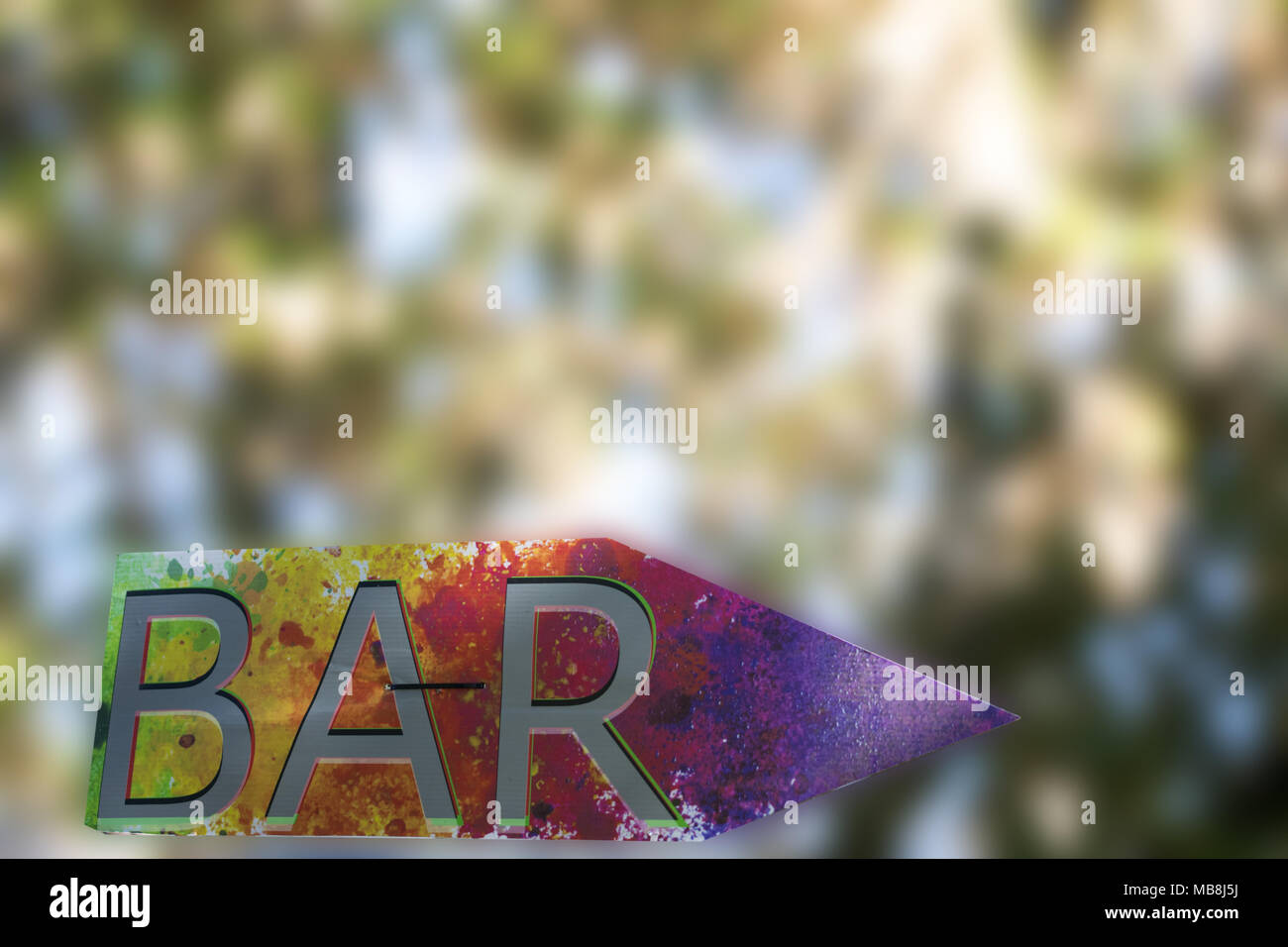 directional sign board with the written bar Stock Photo - Alamy