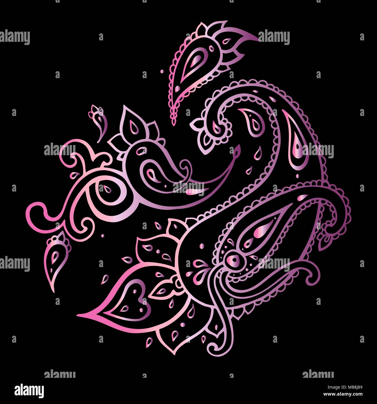 Paisley background. Hand Drawn ornament. Vector illustration Stock ...