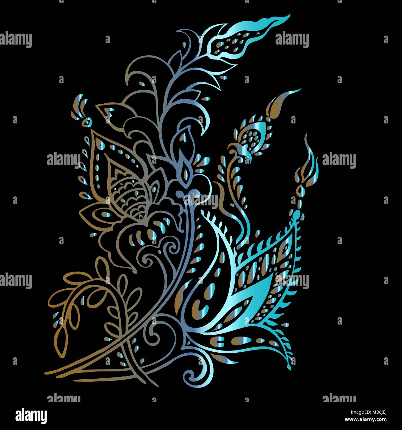 Paisley. Hand Drawn Boho ornament. Vector illustration Stock Vector ...