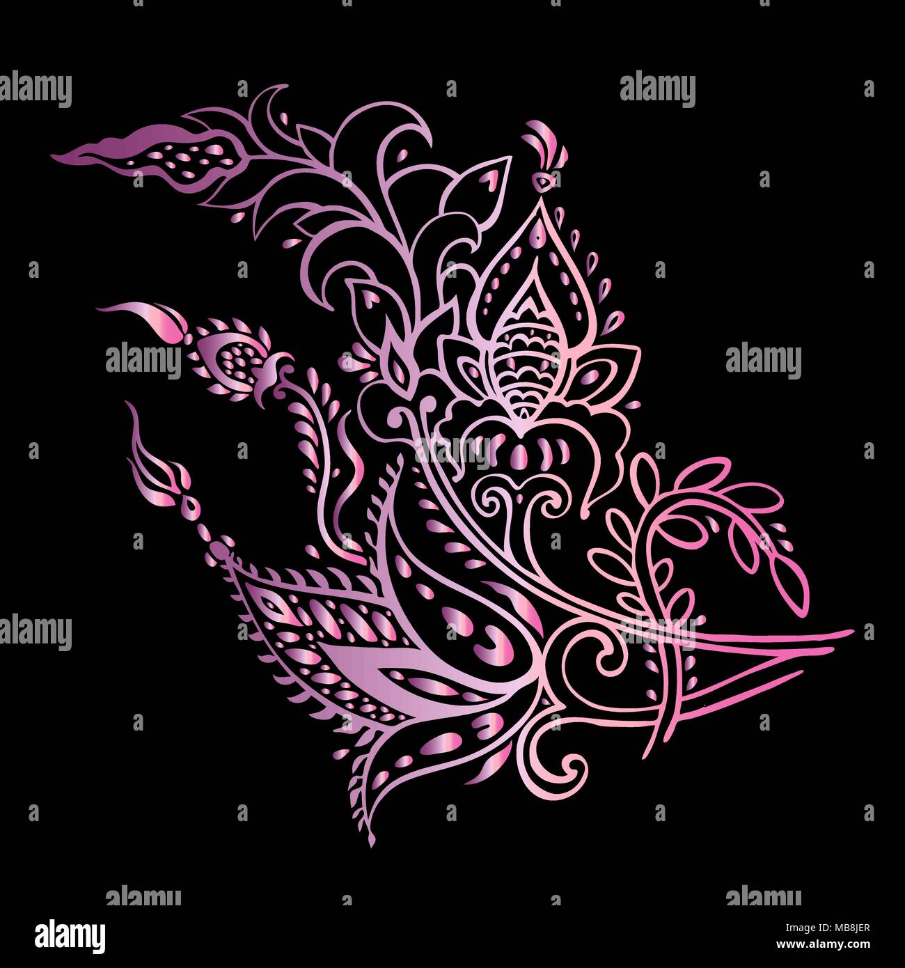 Paisley. Hand Drawn Boho ornament. Vector illustration Stock Vector ...