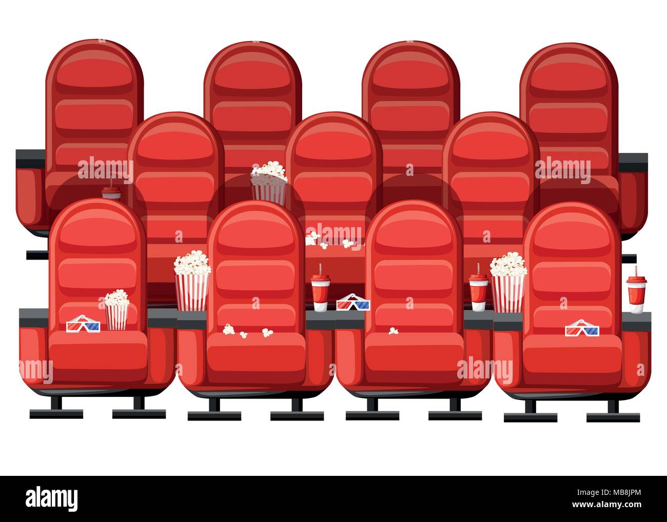 Rows of white chairs Stock Vector Images - Alamy