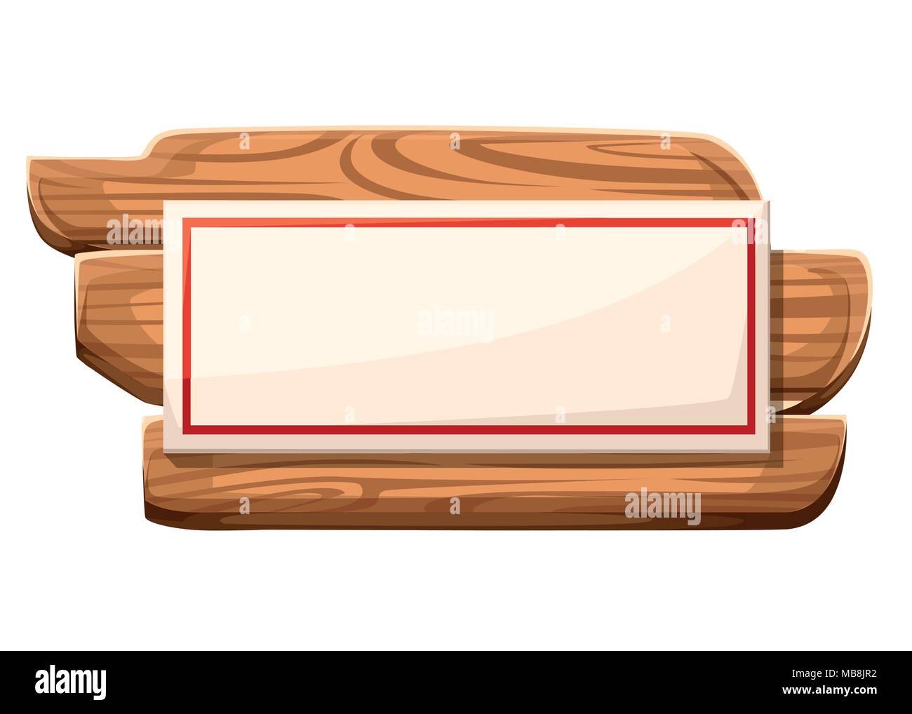 Wooden signboard. Plaque with place for text or symbols. Vector ...