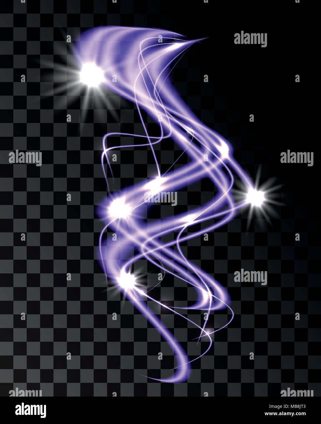 Purple wave effect. Purple glitter particles background effect. Glowing ...