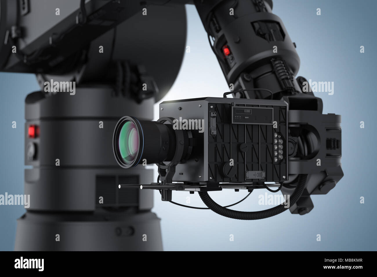 3d rendering black robot hand with camera or robotic camera Stock Photo ...