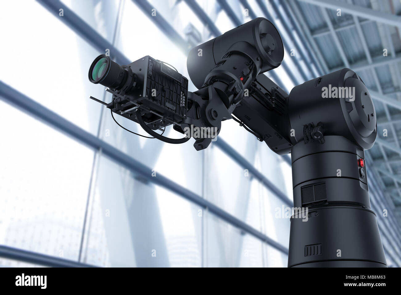 3d rendering black robot hand with camera or robotic camera Stock Photo ...