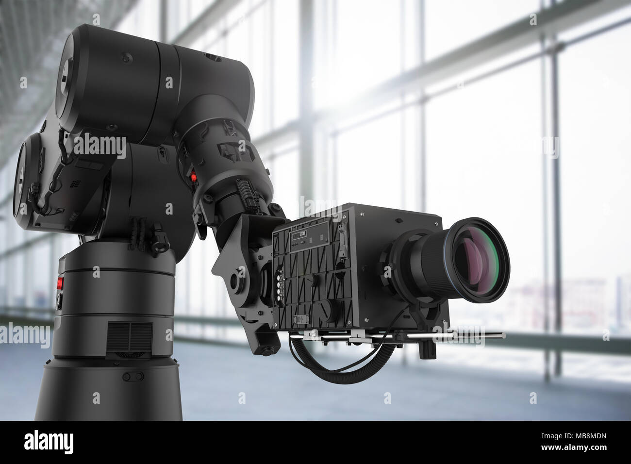 3d rendering black robot hand with camera or robotic camera Stock Photo ...