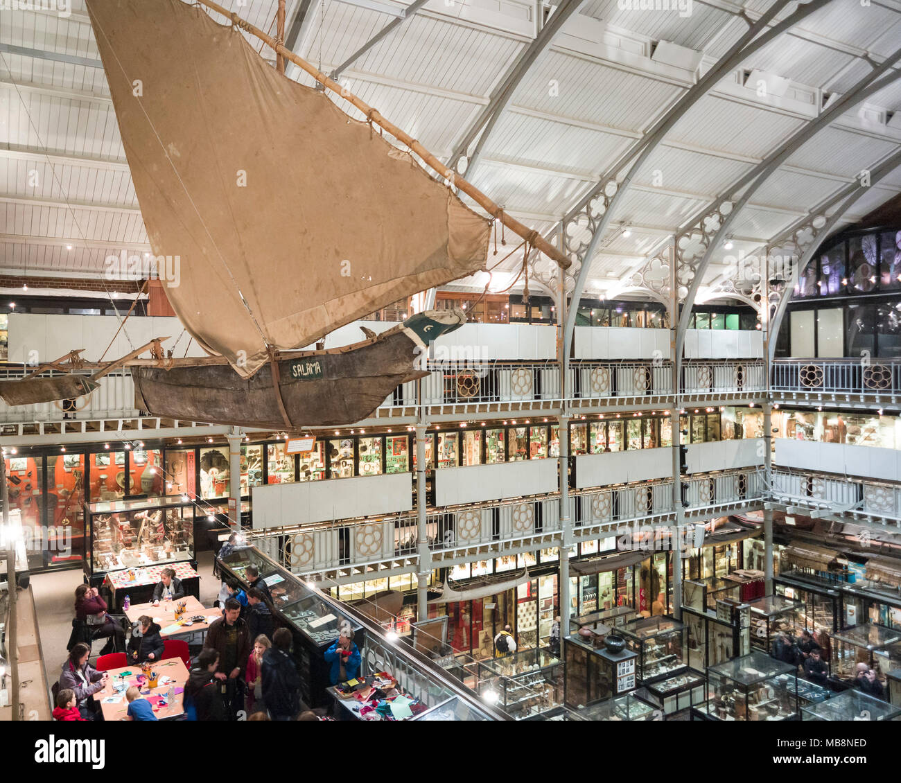 Oxford. England. Interior of the Pitt Rivers Museum, with ...