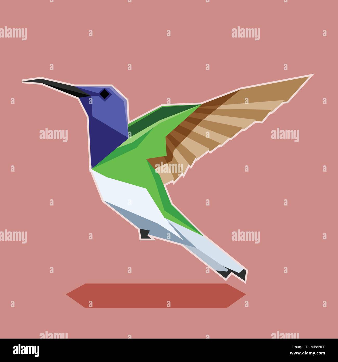 Vector image of the Flat polygonal Hummingbird Stock Vector Image & Art ...
