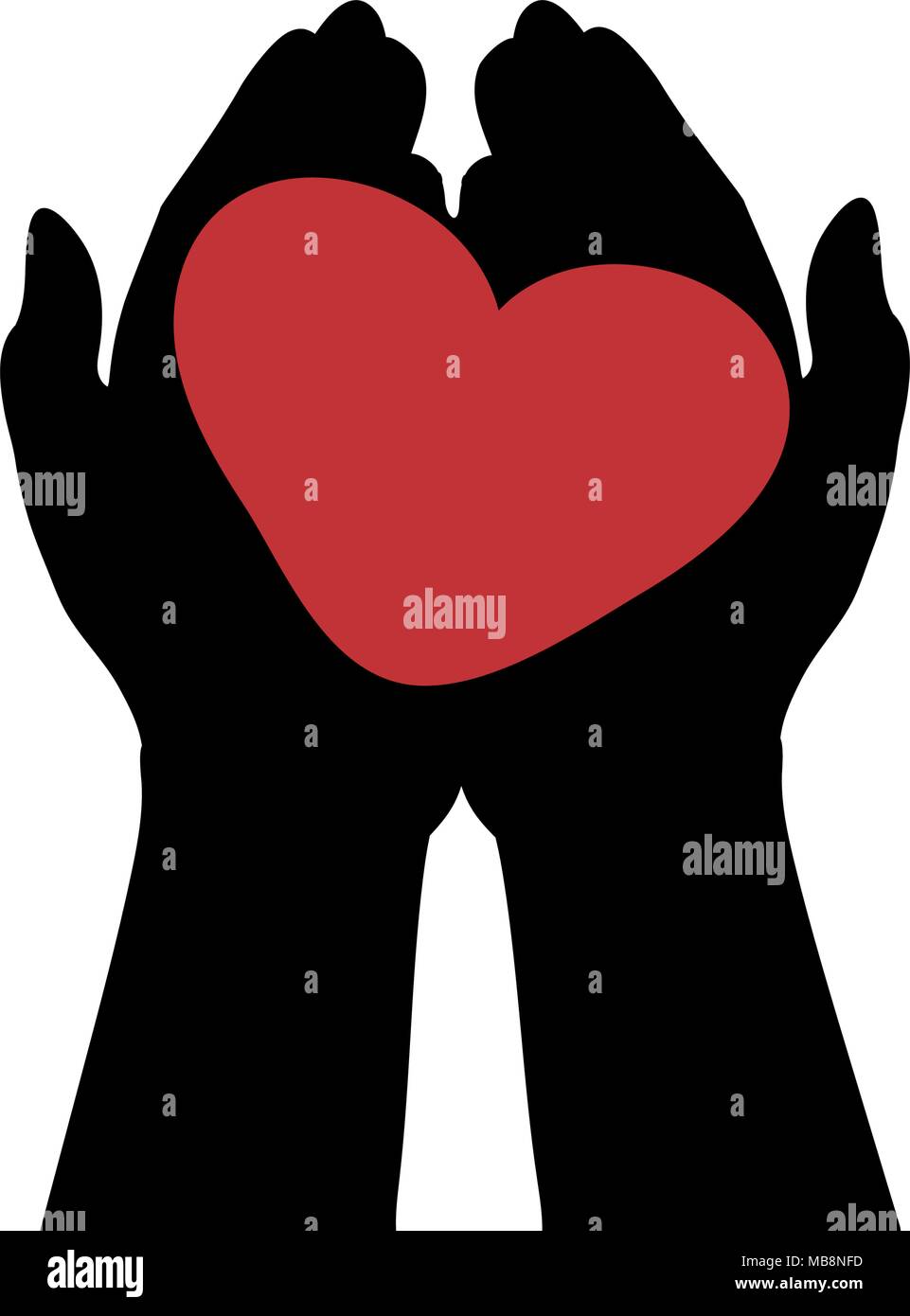 People hands hold red Stock Vector Images - Alamy