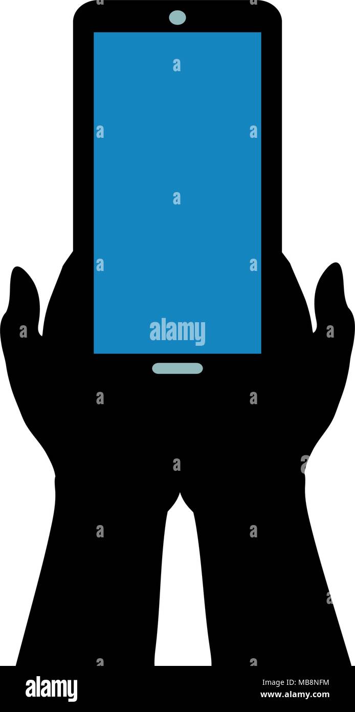 Hands using phone Stock Vector Images - Alamy