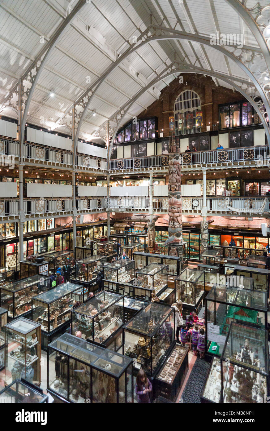 Oxford. England. Interior of the Pitt Rivers Museum, with ...