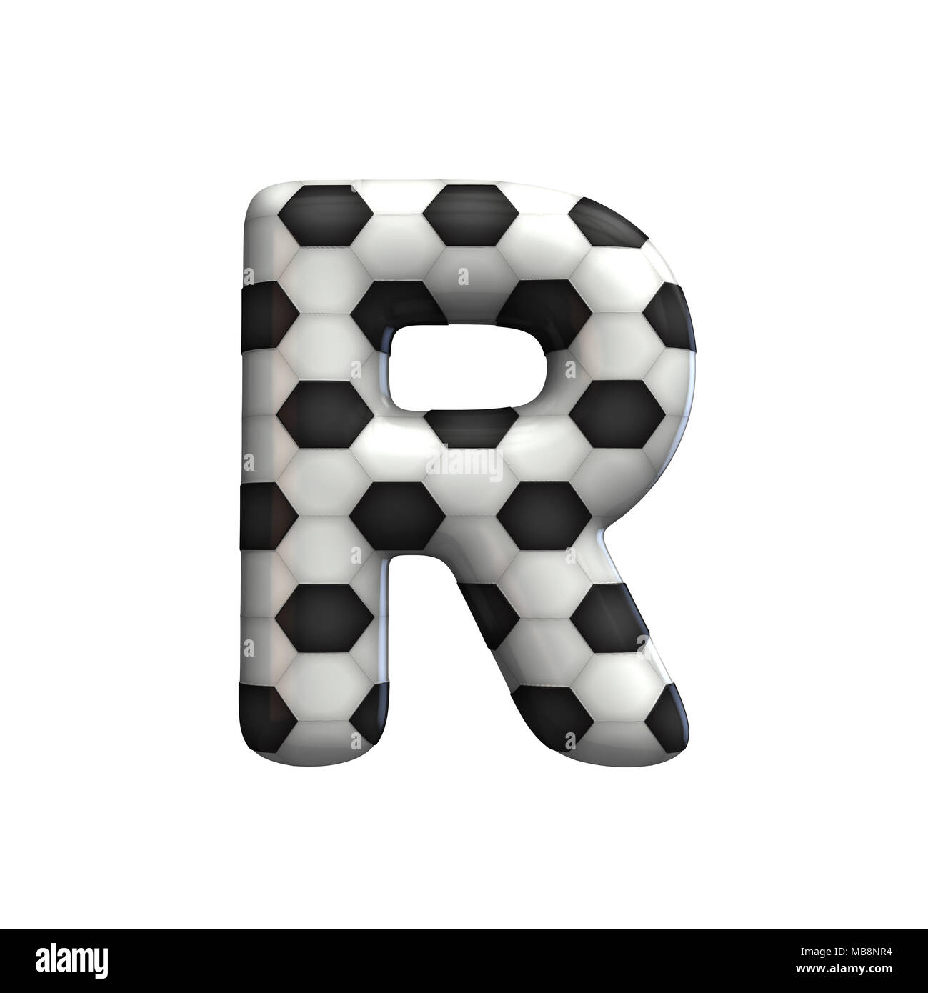 Soccer ball texture capital letter R. 3D Rendering Stock Photo - Alamy
