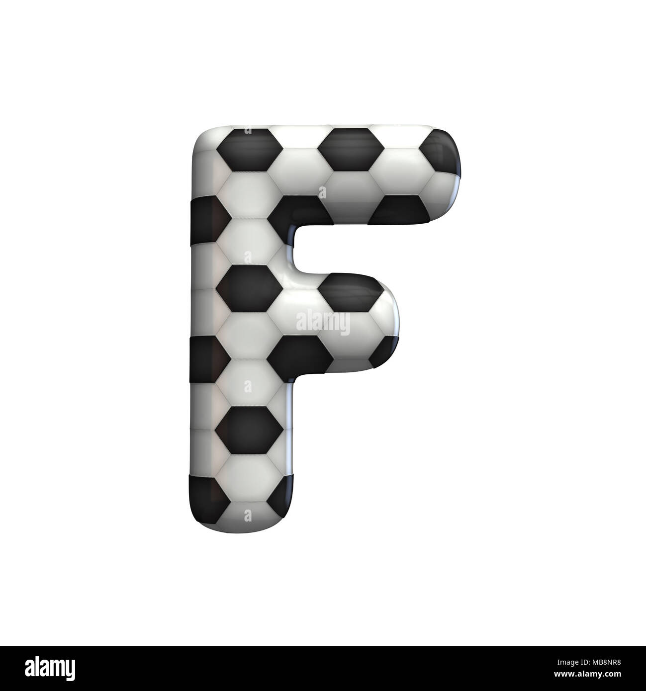 Soccer ball texture capital letter F. 3D Rendering Stock Photo - Alamy