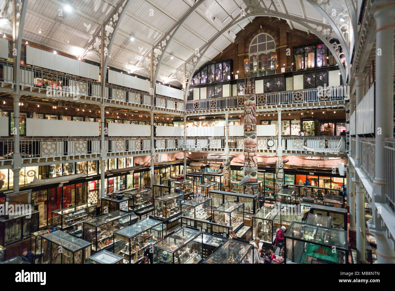 Oxford. England. Interior of the Pitt Rivers Museum, with ...