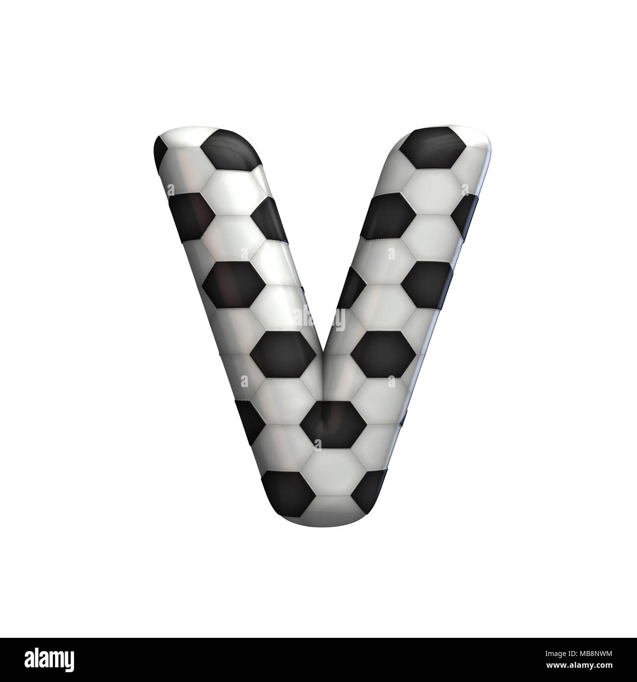 Soccer ball texture capital letter V. 3D Rendering Stock Photo - Alamy