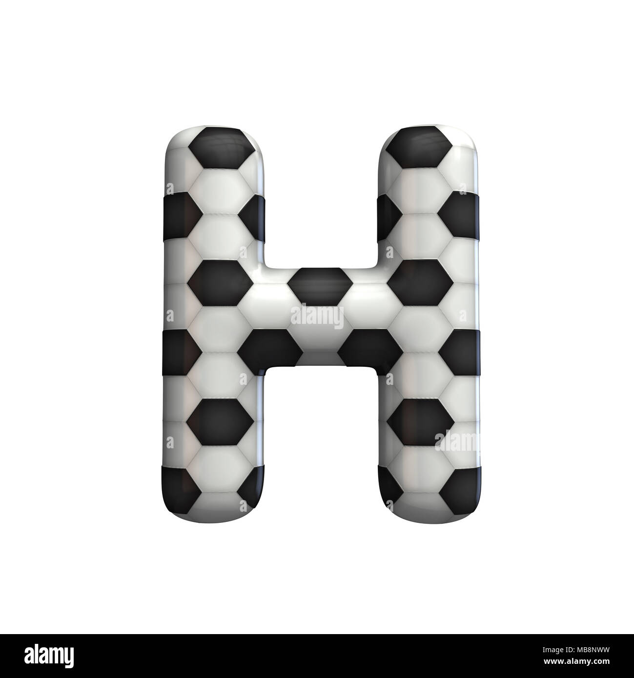 Soccer ball texture capital letter H. 3D Rendering Stock Photo - Alamy