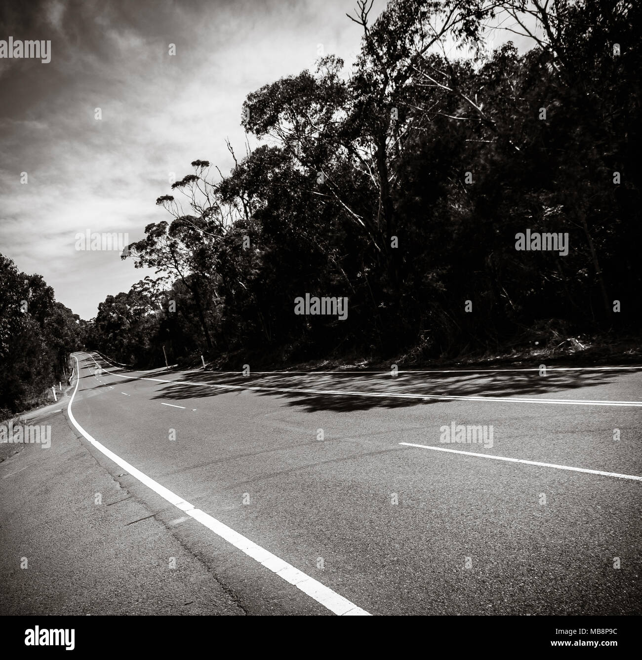 Black and white winding road hi-res stock photography and images - Alamy