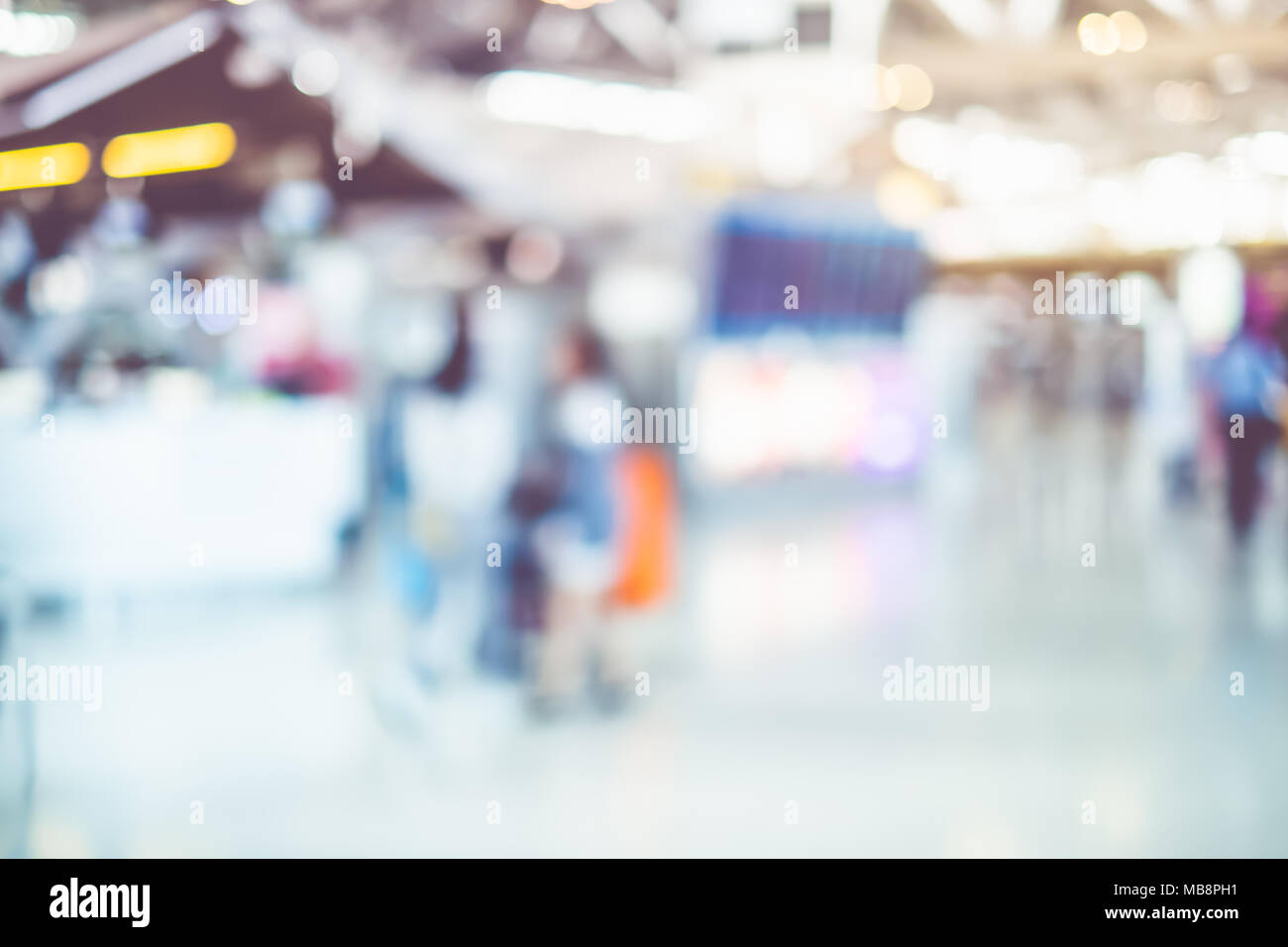 Blurred background,Traveler with baggage at Terminal Departure Check-in ...