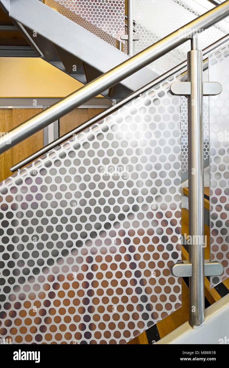 Detail of glass balustrade. Commercial Office Building, Rockaway ...