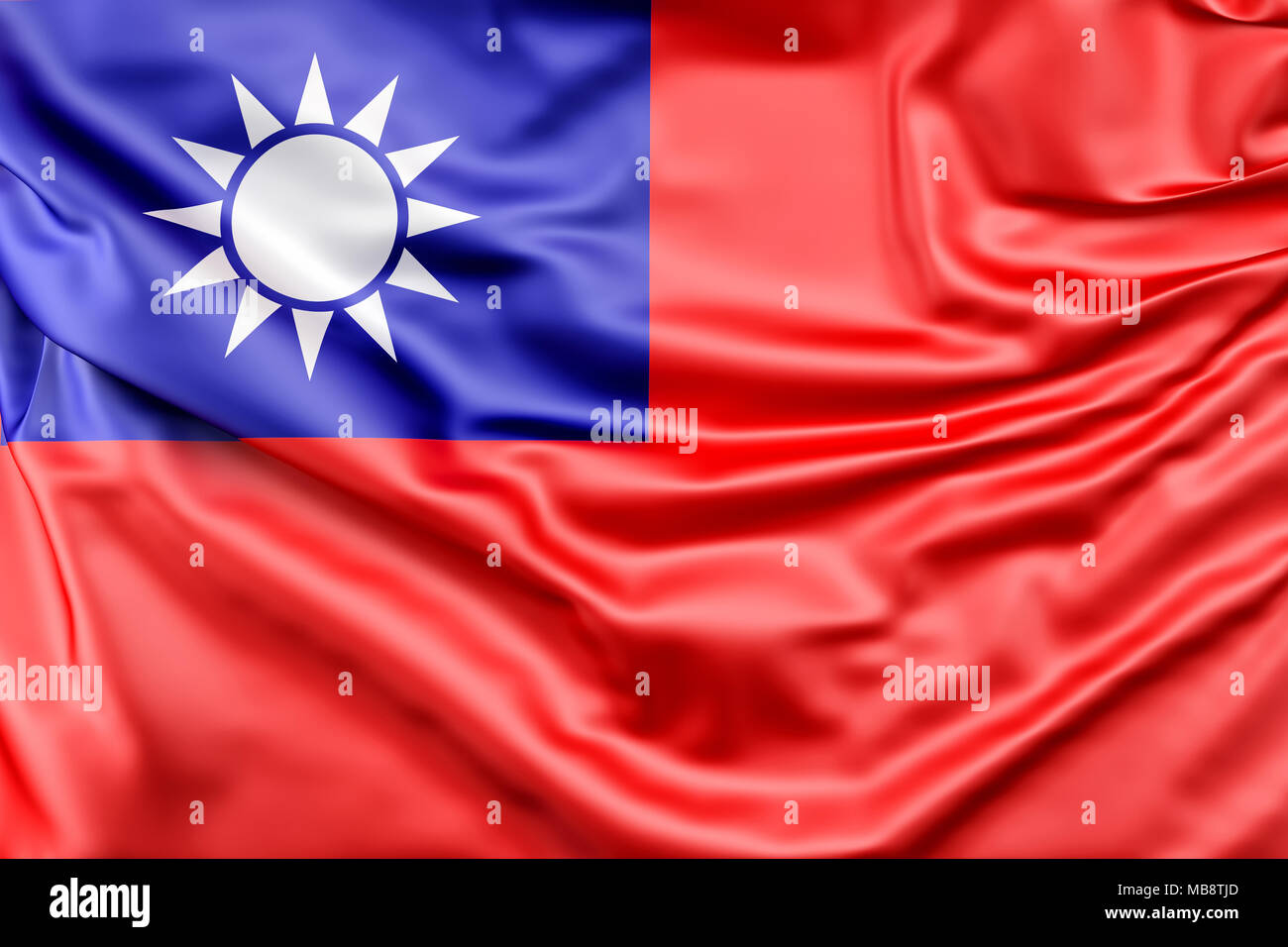 Satin texture taiwanese flag hi-res stock photography and images - Alamy