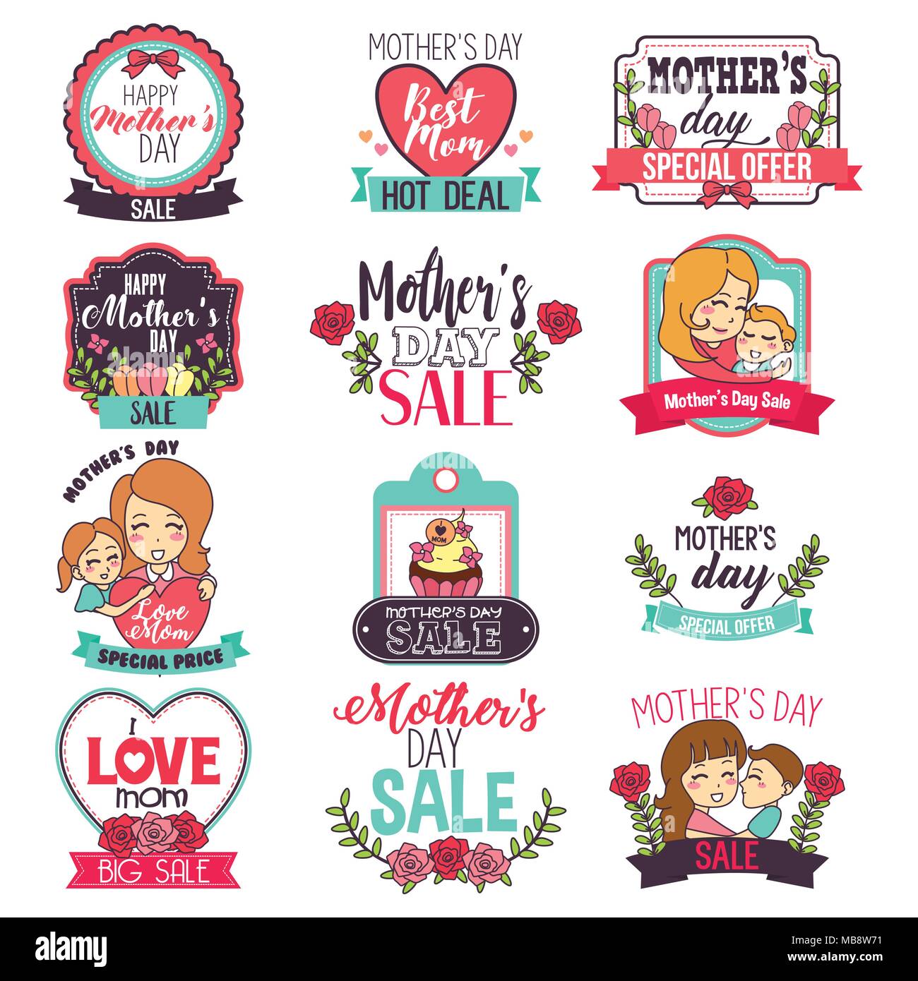 Modern design mother daughter Stock Vector Images - Alamy