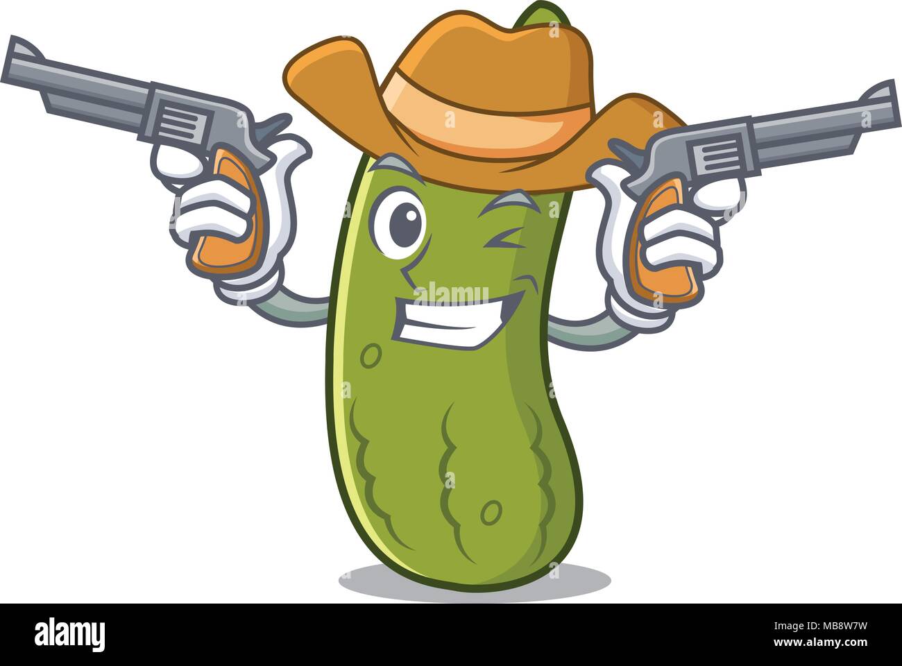Cowboy pickle character cartoon style Stock Vector Image & Art - Alamy