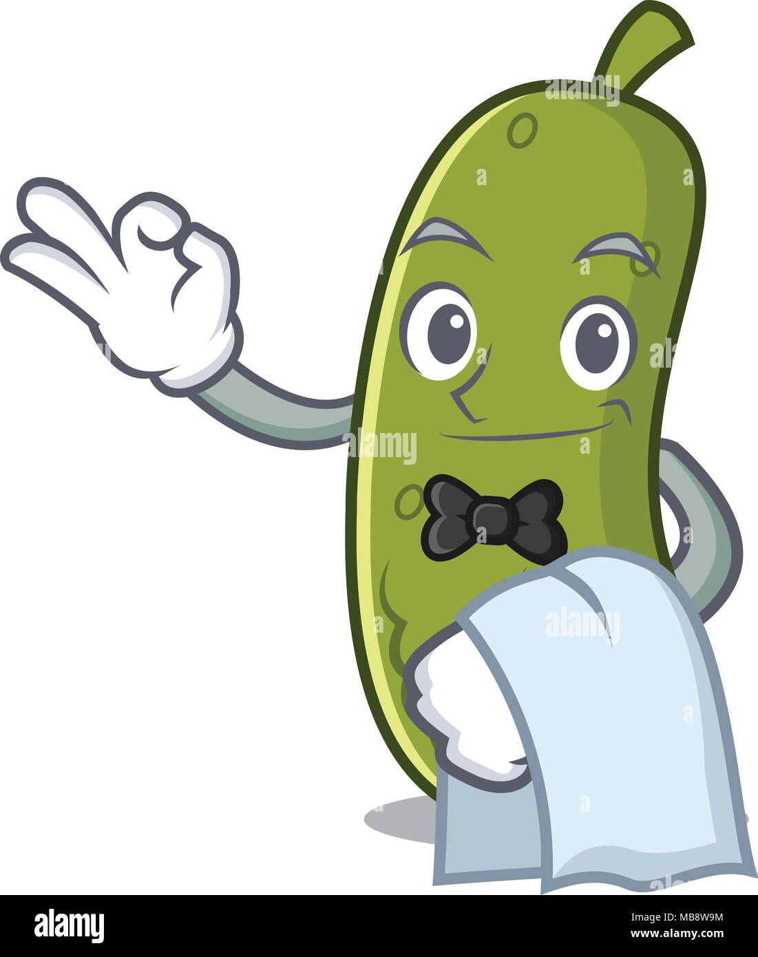 Waiter pickle mascot cartoon style Stock Vector Image & Art - Alamy