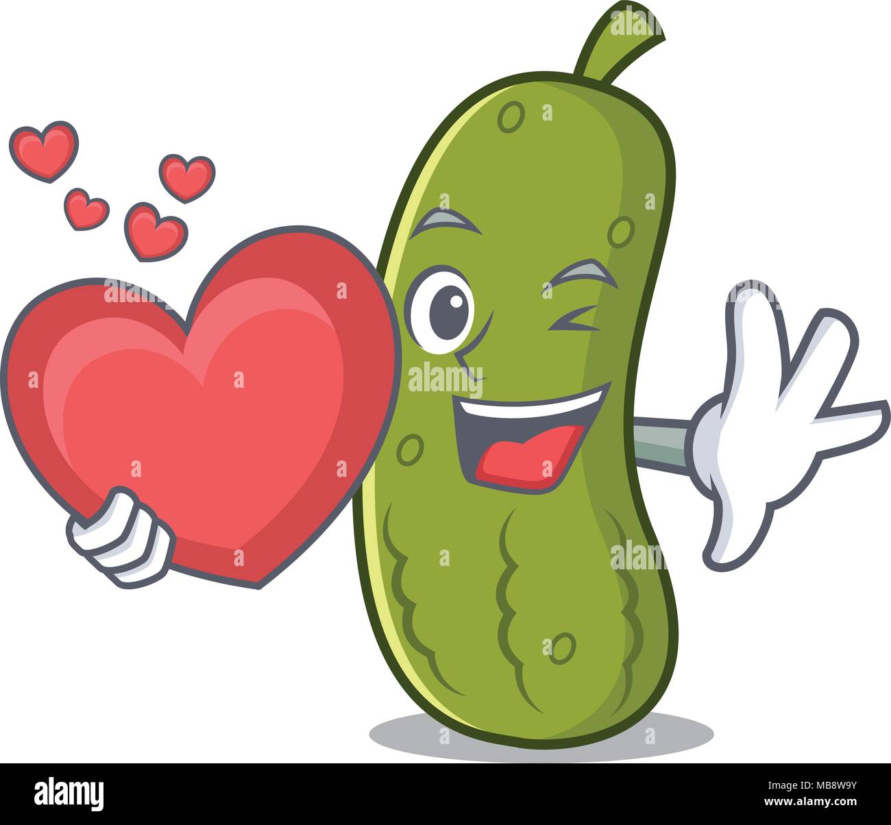 With heart pickle mascot cartoon style Stock Vector Image & Art - Alamy