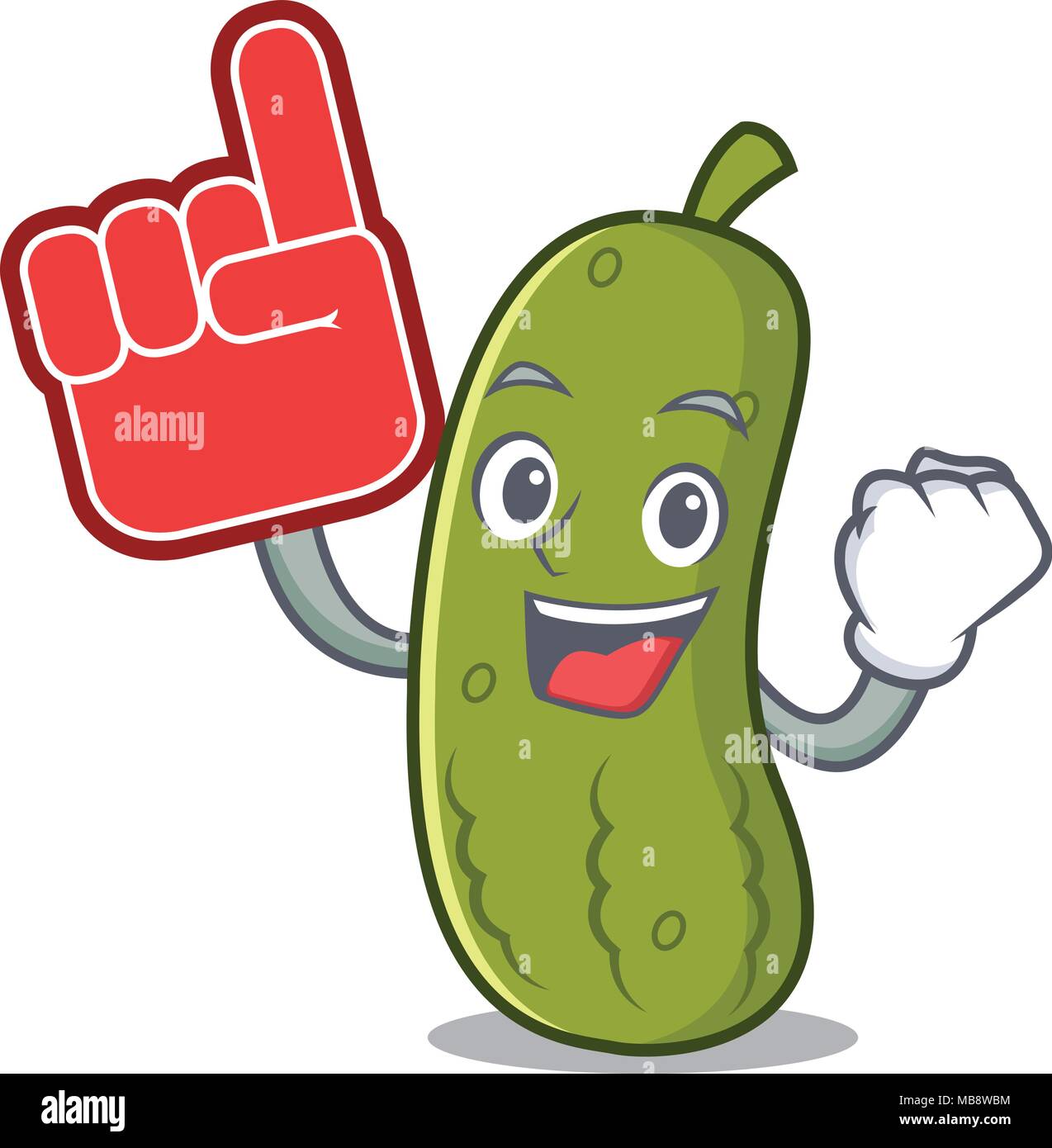 Foam finger pickle mascot cartoon style Stock Vector Image & Art - Alamy