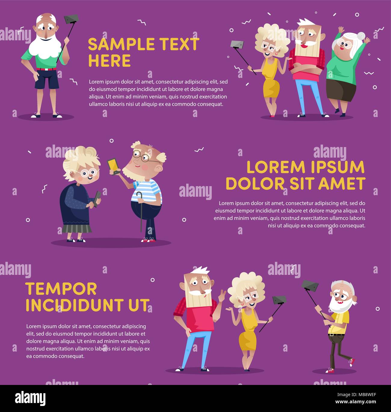 Design of people using gadgets in poster Stock Vector Image & Art - Alamy