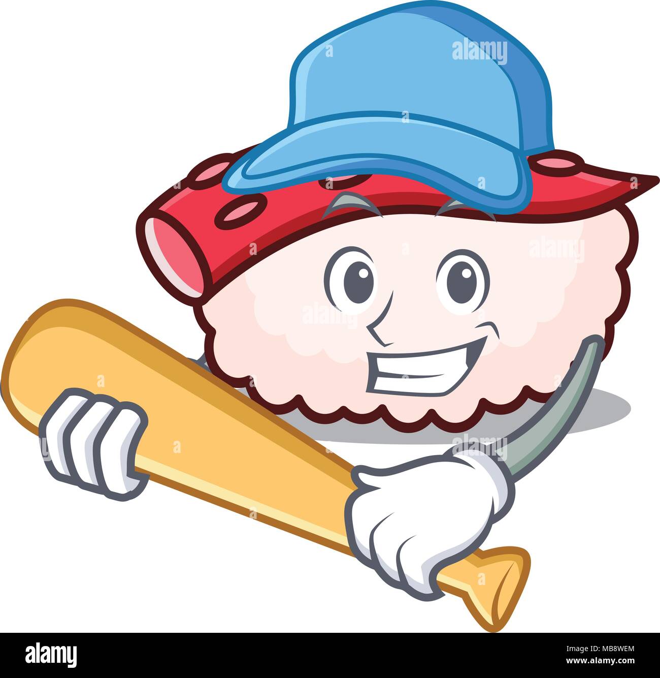 Playing baseball tako sushi character cartoon Stock Vector Image & Art ...