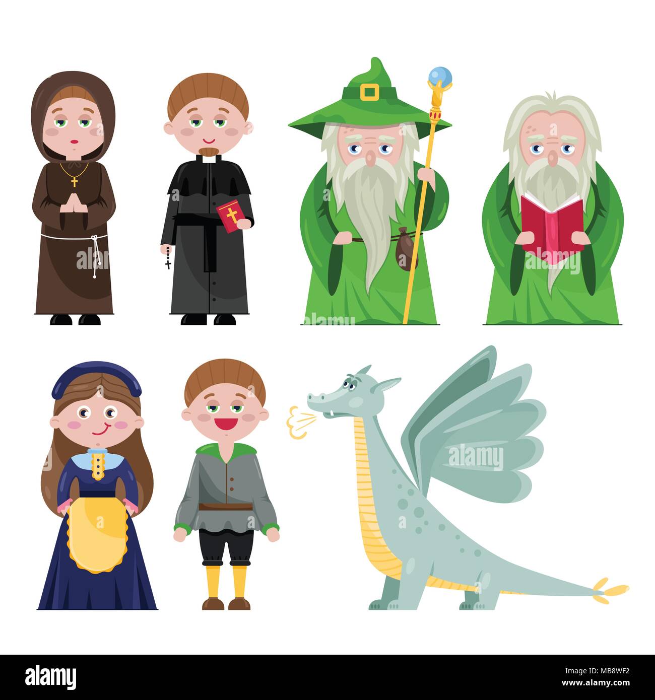 Set of magical characters on white Stock Vector Image & Art - Alamy
