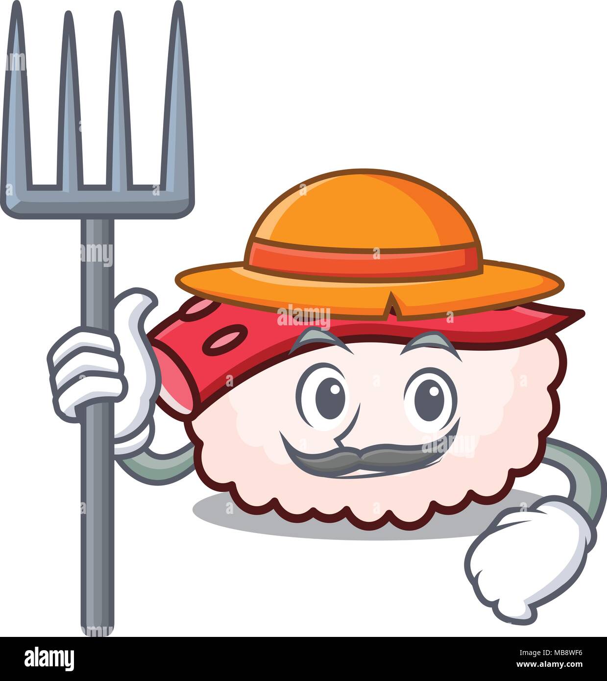 Farmer tako sushi character cartoon Stock Vector Image & Art - Alamy